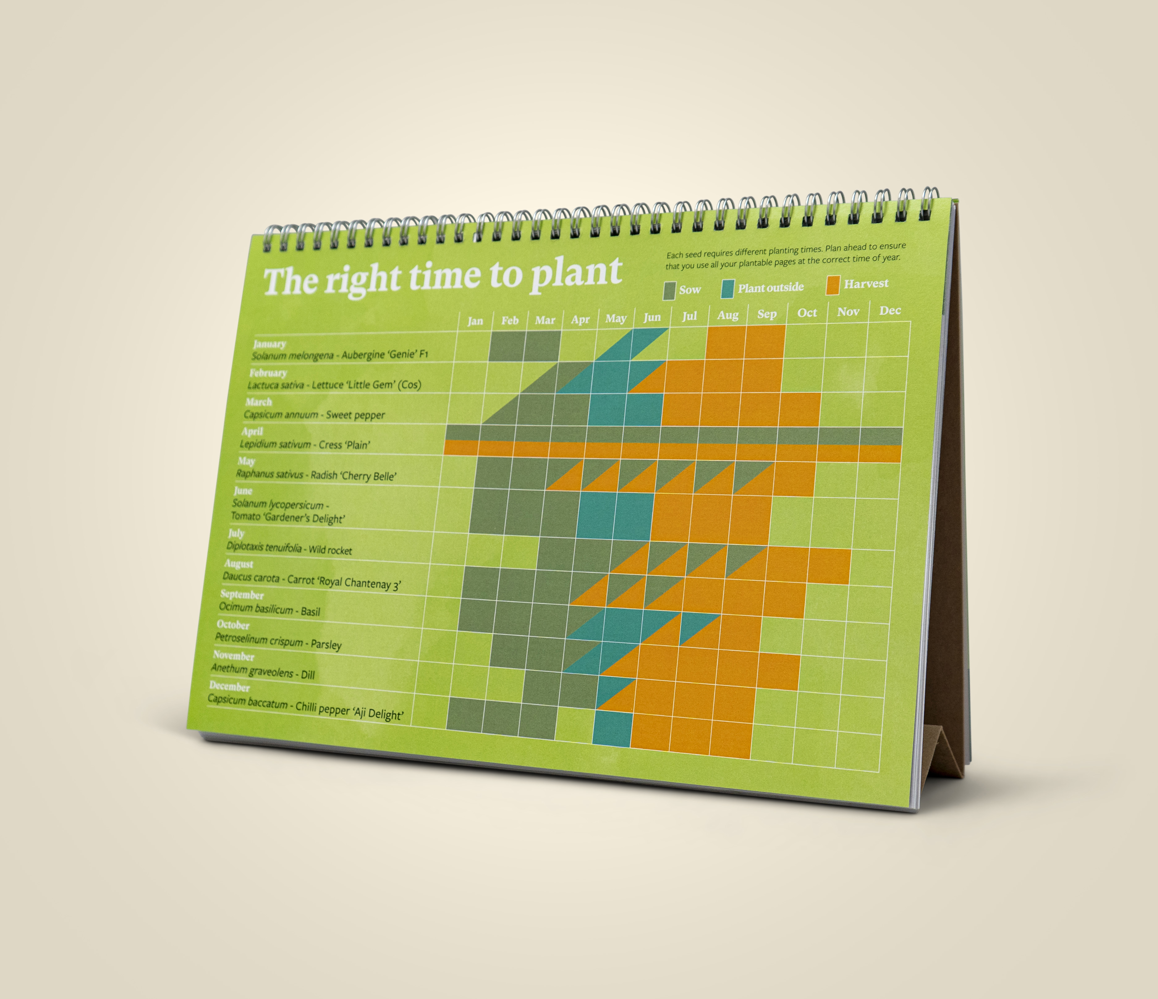 RHS A4 Sustainble Plantable Edibles Seed Desk Calendar | Barnardo's ...