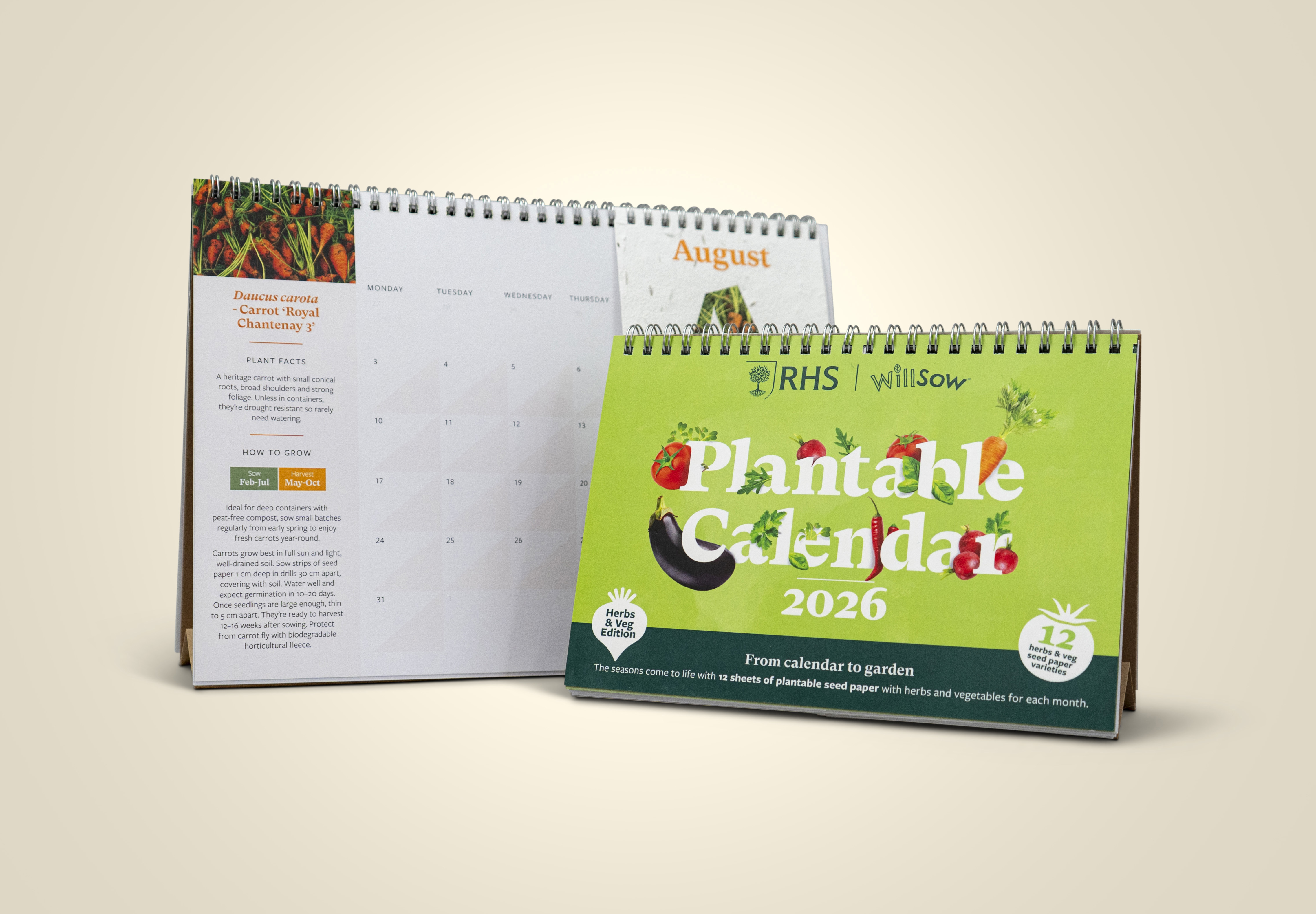 RHS A4 Sustainble Plantable Edibles Seed Desk Calendar | Barnardo's ...