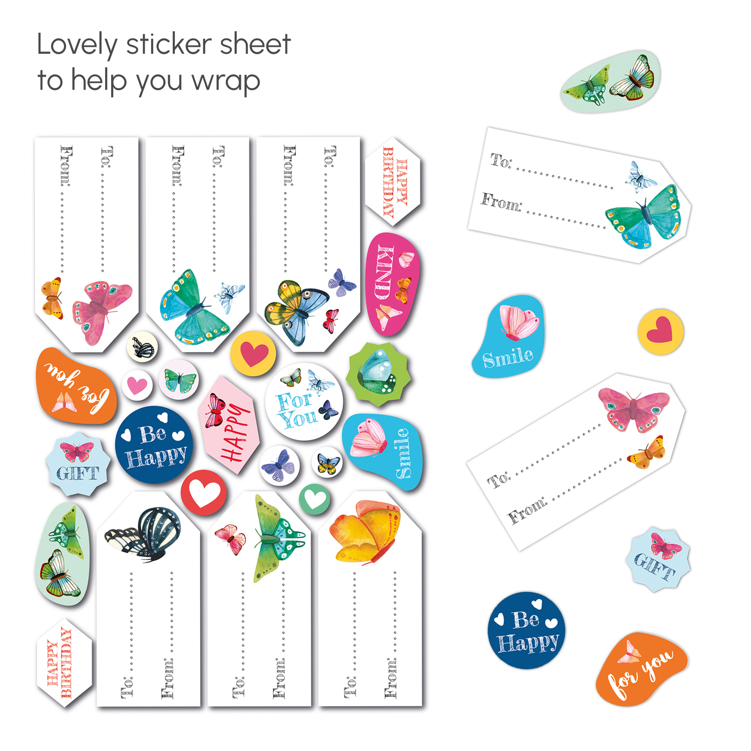 Butterflies Gift Wrap & Stickers | Barnardo's Online Charity Shop