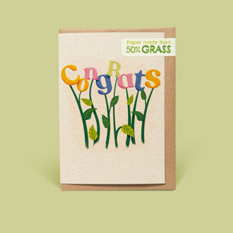 Thank You Grass Cuttings Compostable Card | Barnardo's Online Charity Shop