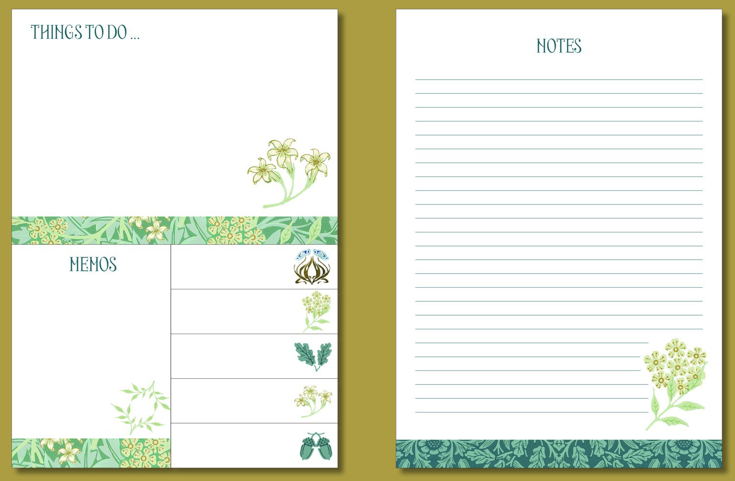 William Morris Jasmine Sticky Notes in a Folder | Barnardo's Online ...