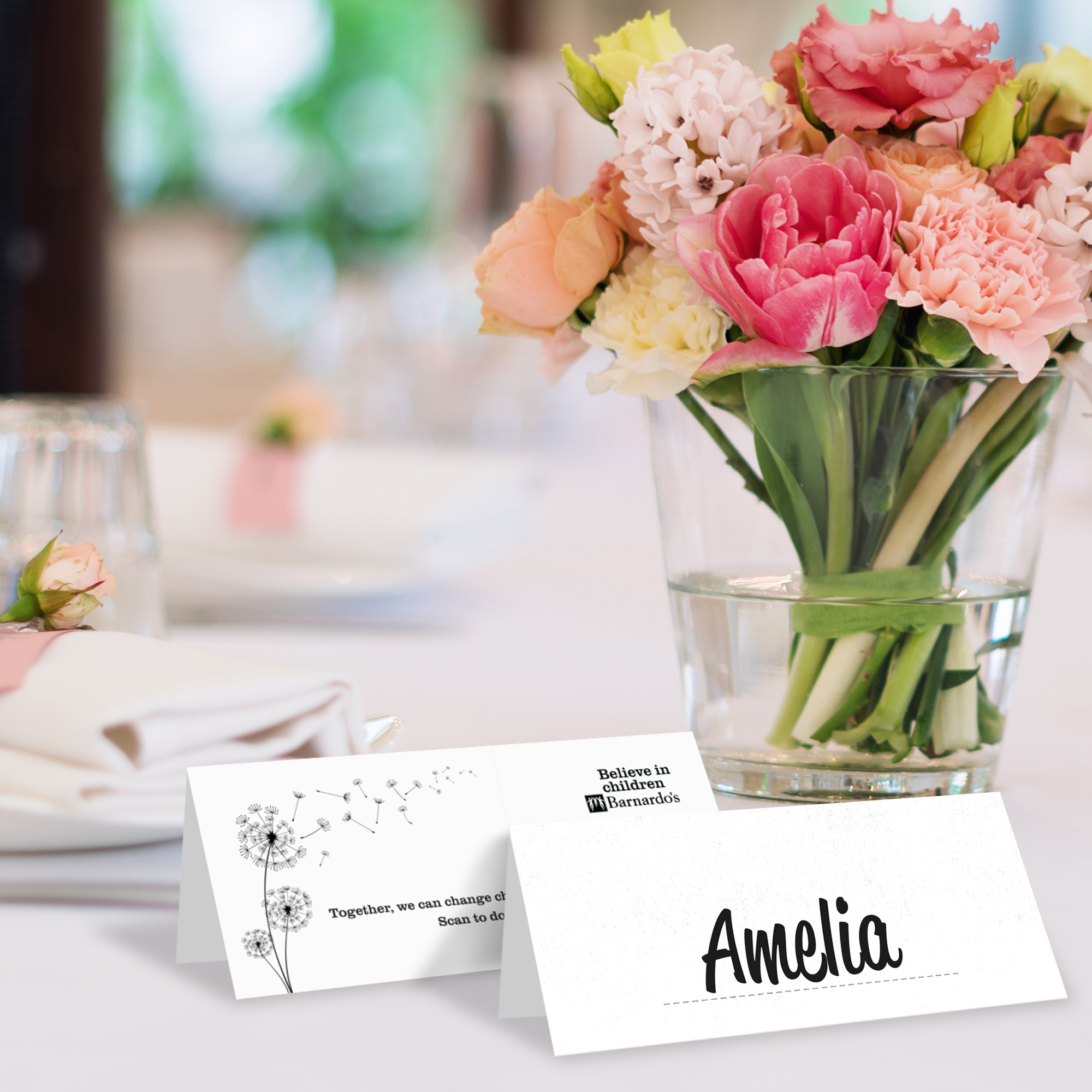 Barnardos Wedding White Paper Name Cards | Barnardo's Online Charity Shop