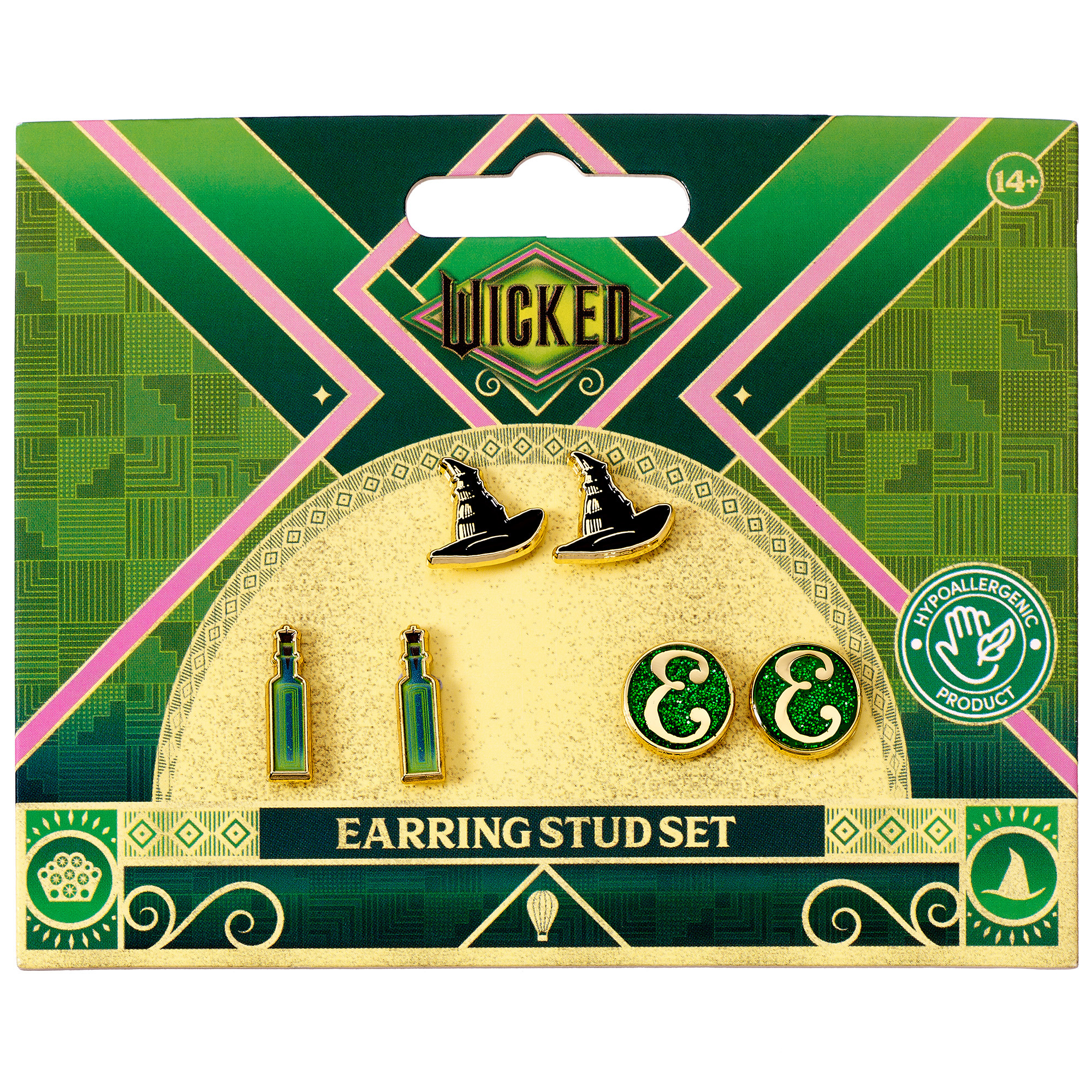 Wicked Hat, Potion and E logo Stud Earring Set | Barnardo's Online ...