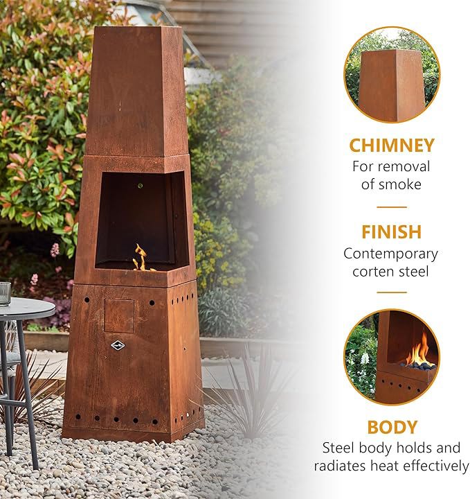 Leisuregrow Casa Mia Tempo Gas Chiminea With Cooking Griddle | Barnardo ...