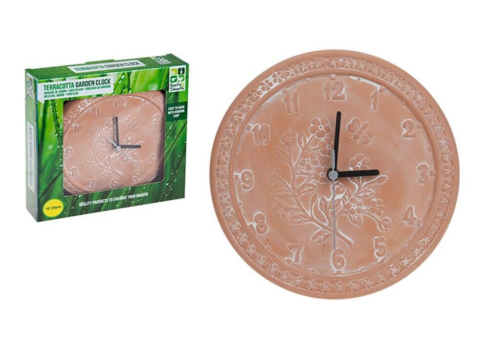 Terracotta Garden Clock Bird Design | Barnardo's Online Charity Shop